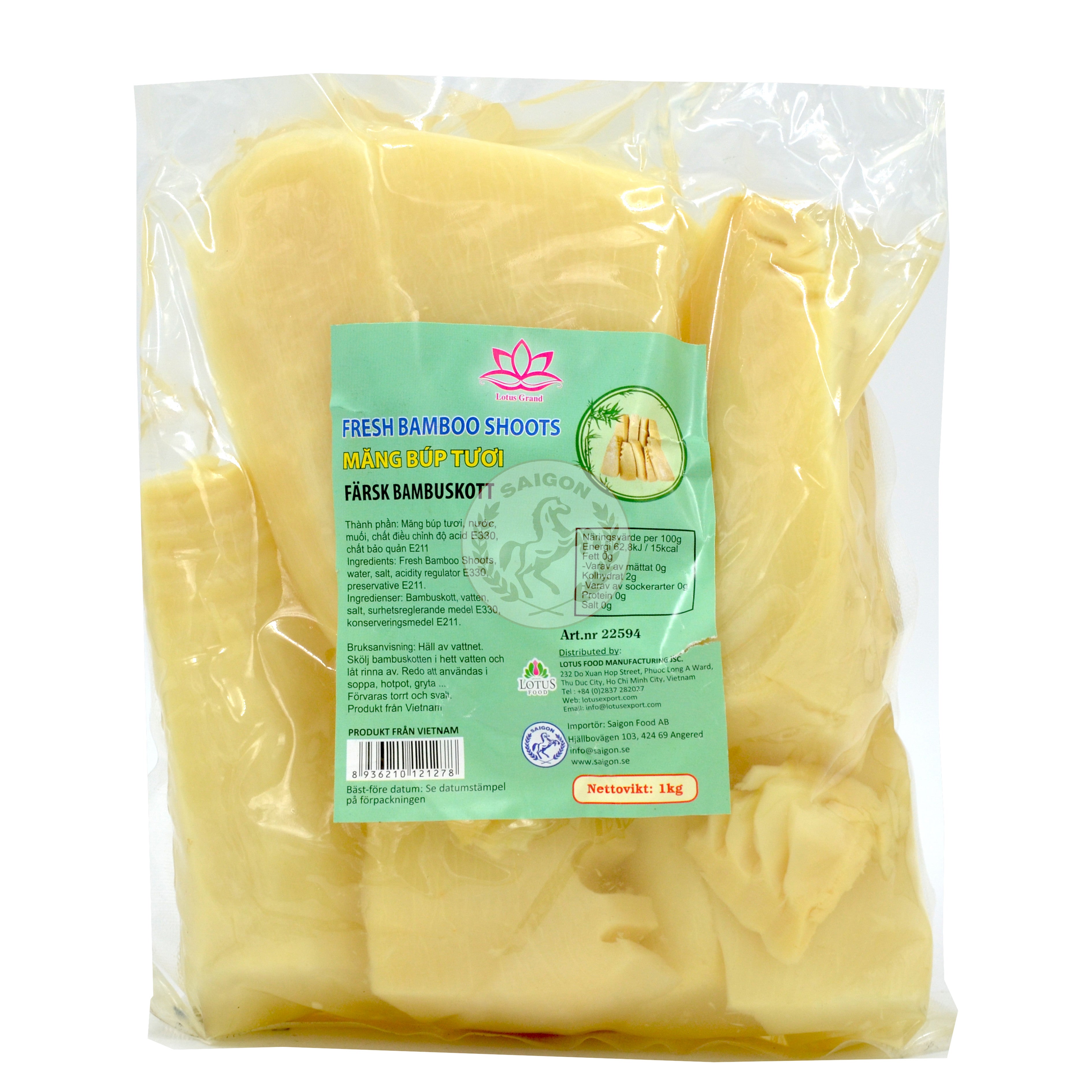 Färsk bambuskott i vatten 12x1kg